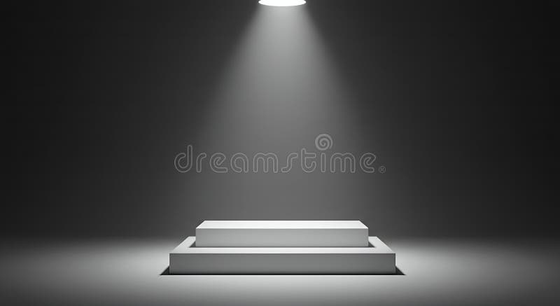 Minimalist Podium Under Spotlight - Elegant Dual Platform Display Stock ...