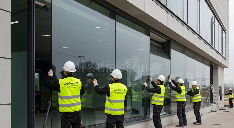 AI-: Glass Installation stock illustration. Illustration of hard ...