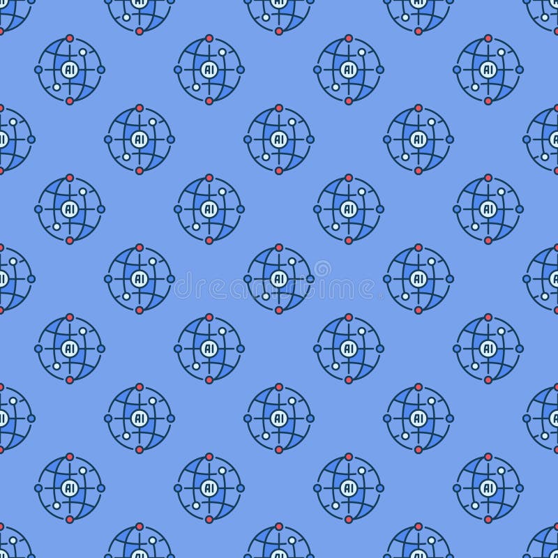 AI Globe Vector Artificial Intelligence Earth Globe Round Seamless ...