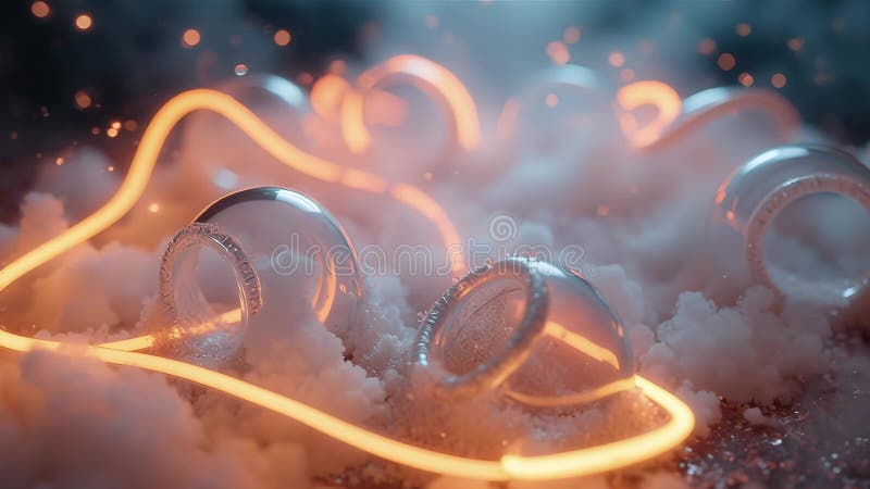 AI Glowing Orbs in Dynamic Lights Stock Video - Video of display ...