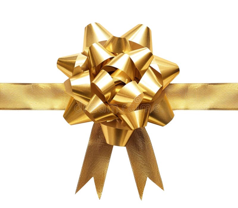 Gold gift bow and ribbon stock photo. Illustration of anniversary ...