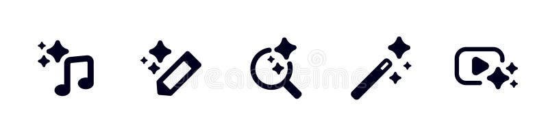 Ai Graphic Icons Featuring Music Note Magnifying Glass Eraser Magic ...