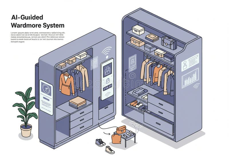 Guided Wardrobe System Illustration Stock Illustrations – 1 Guided ...