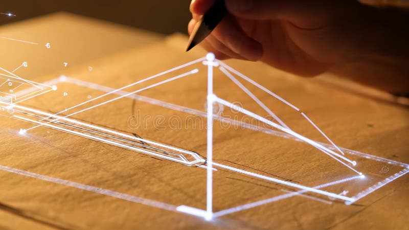 AI Hand Draws Design with Digital Overlay Stock Video - Video of ...