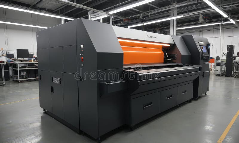 Large machine in room stock illustration. Illustration of production ...