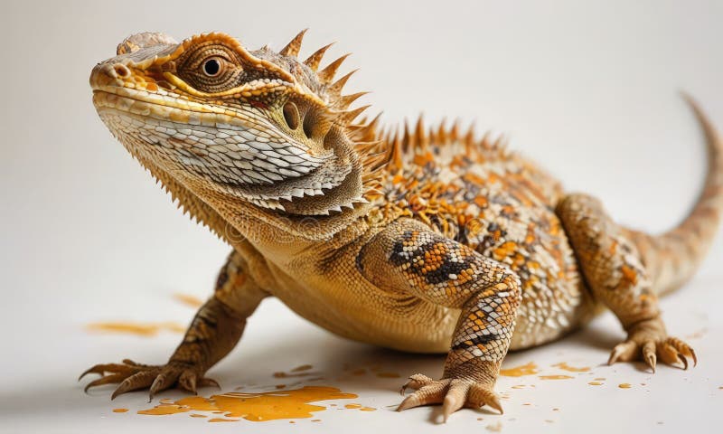 Bearded Lizard with Its Mouth Open Stock Illustration - Illustration of ...