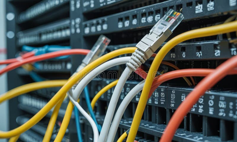 Bunch Cables Connected To Computer Stock Illustration - Illustration of ...