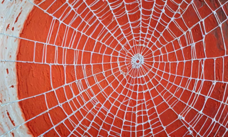 Spider web on red surface stock illustration. Illustration of ...