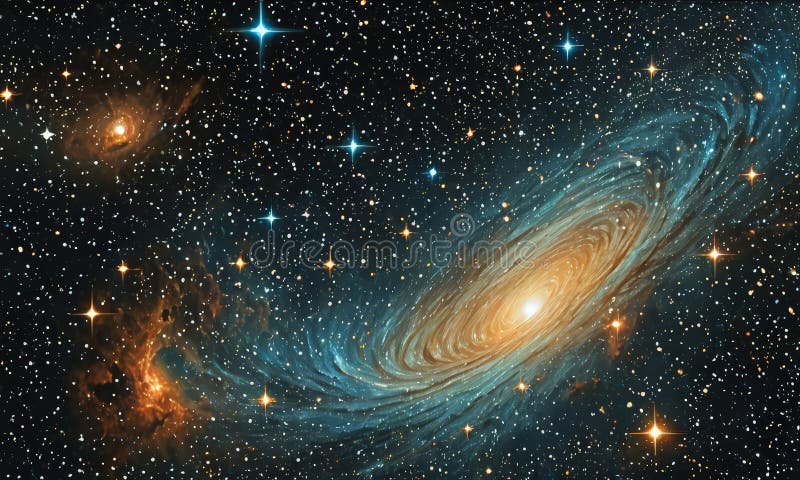 Very large spiral galaxy stock illustration. Illustration of astronomic ...