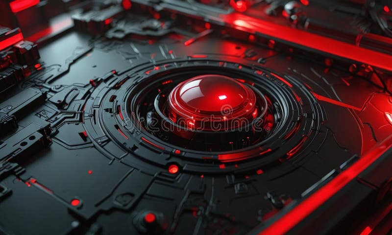 Close Up Red and Black Computer Case Stock Illustration - Illustration ...