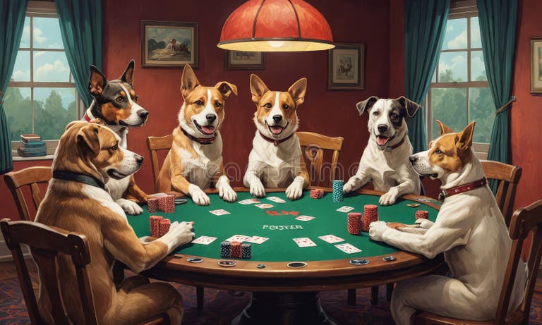 Dogs Playing Cards Stock Illustrations – 133 Dogs Playing Cards Stock ...