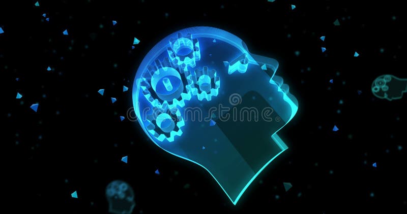 AI Head Artificial Intelligence Symbol Loop Digital Concept Stock Video ...