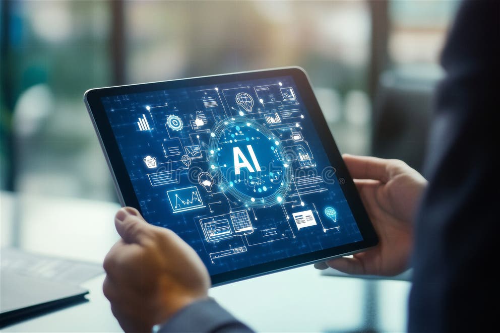 Interacting with Artificial Intelligence: Laptop Concept Stock ...