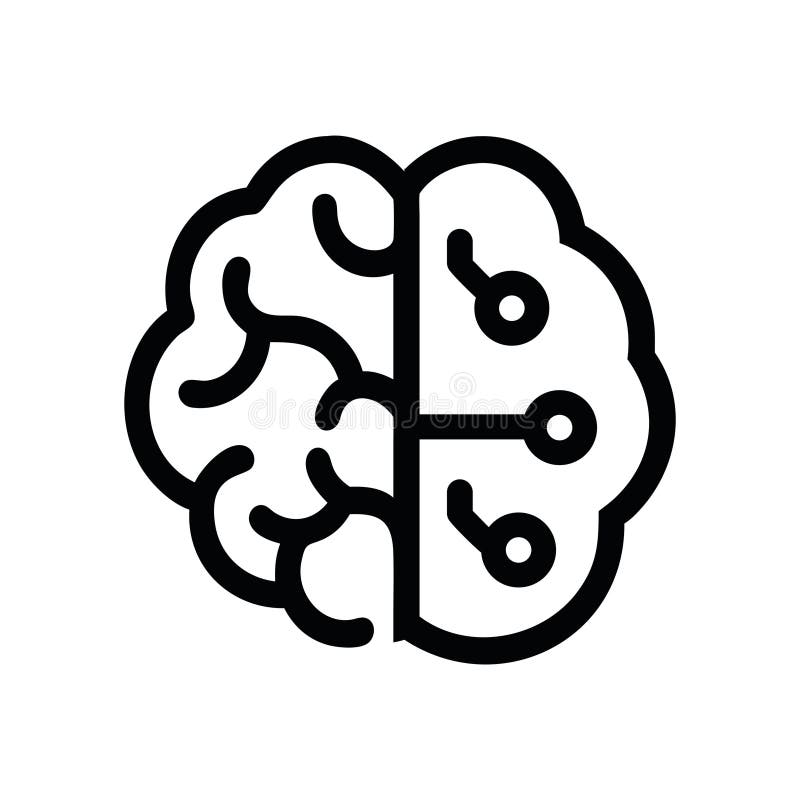 AI and Human Brain Connections Icon Stock Vector - Illustration of ...