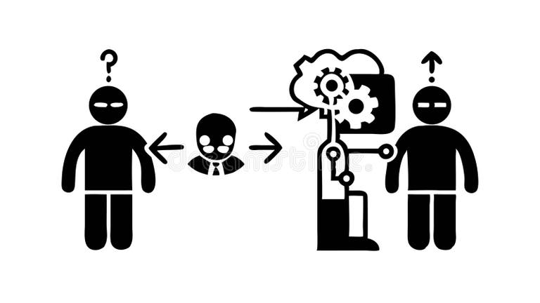 AI Human Brain Integration Robotics Icon, Vector Design Generative AI ...