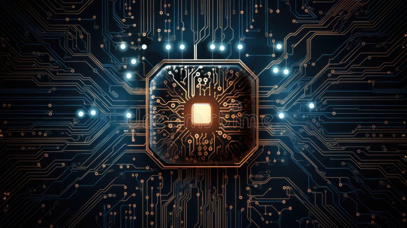 Ai Human Brain Processor Circuit Illustration Stock Illustration ...