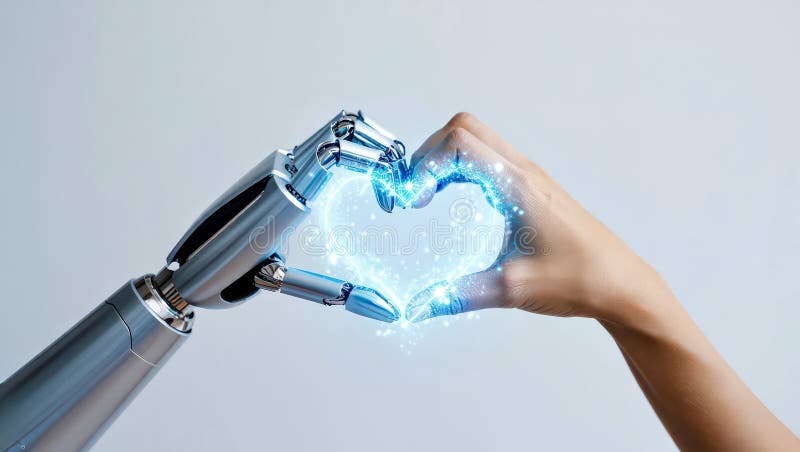 AI Human Connection Heart Shape, Modern Technology and Innovation Stock ...