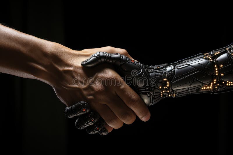 AI Human Cooperation. Generated with AI Stock Illustration ...