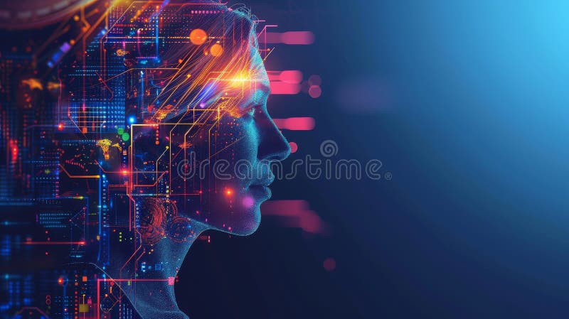 AI Human Face Interface Concept Stock Image - Image of techconnected ...