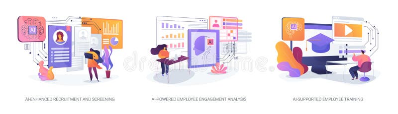 AI in Human Resources Abstract Concept Vector Illustrations. Stock ...