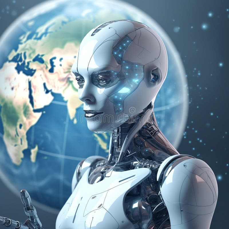 AI Humanoid Robot: Artificial Intelligence or Machine. Generative Ai ...