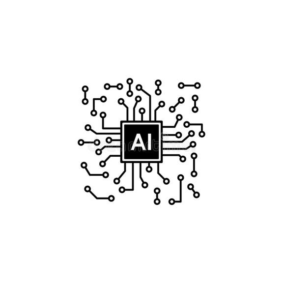 AI Icon Circuit Chip Artificial Intelligence Processing Power Stock ...