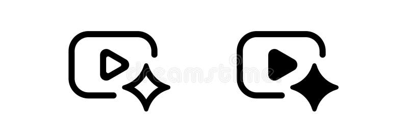 Ai Icon with Play Button and Star Symbol for Artificial Intelligence ...