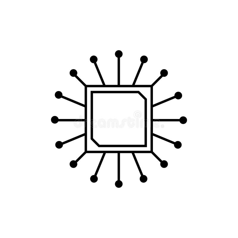 AI Icon Line Art Style Machine Learning Intelligent Robot and Cloud ...