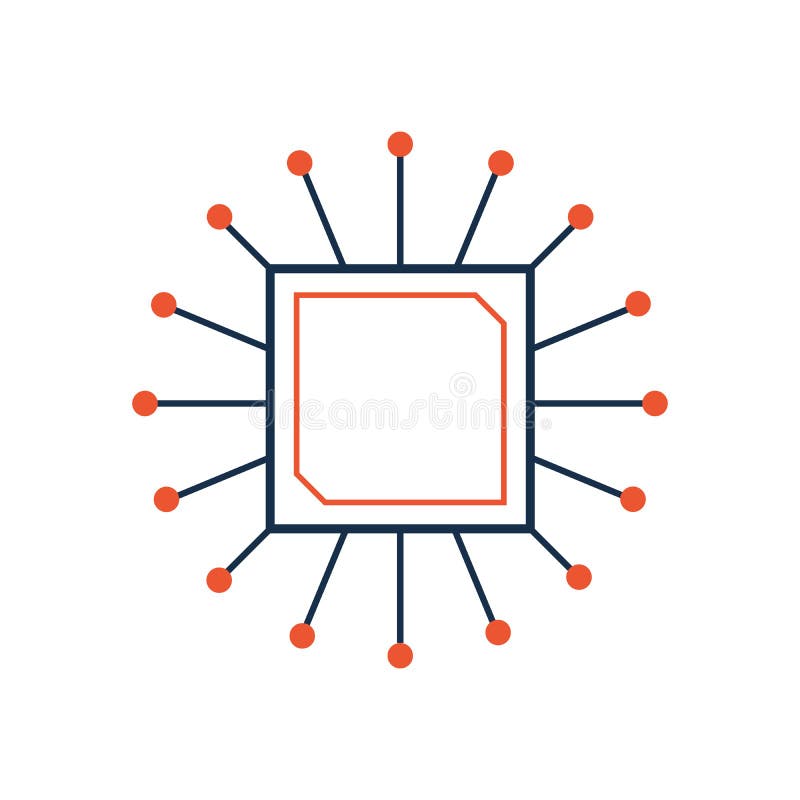 AI Icon Line Art Style Machine Learning Intelligent Robot and Cloud ...