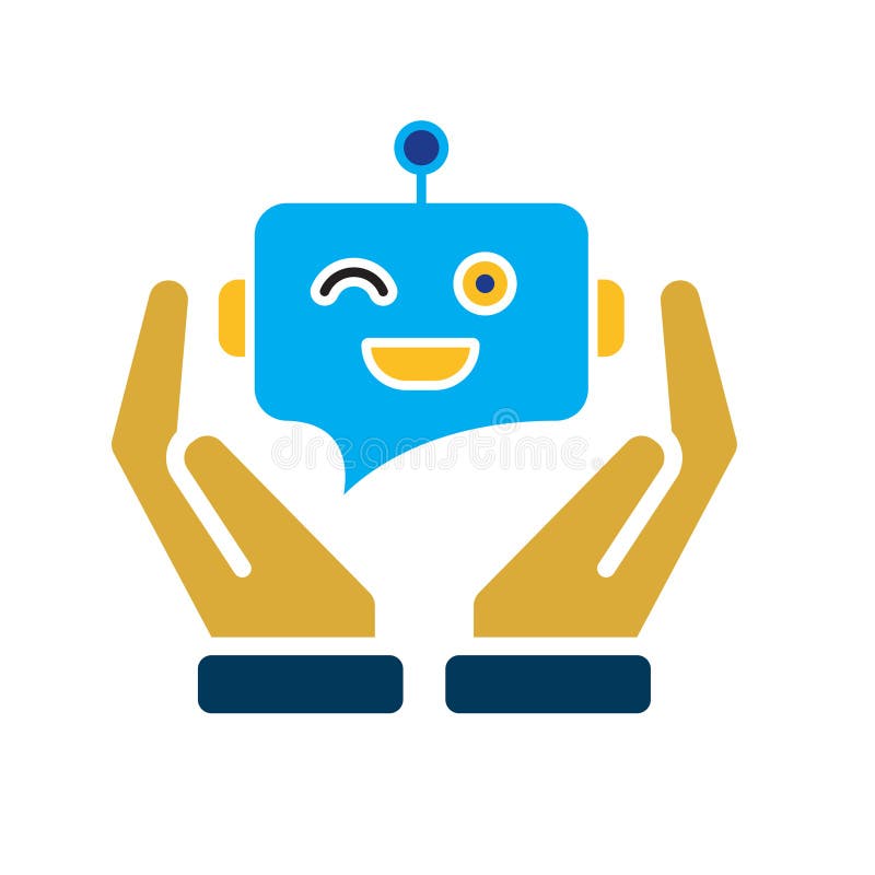 Ai Icon. AI Personal Assistant in Two Hand. Chatbot Avatar. Friendly ...