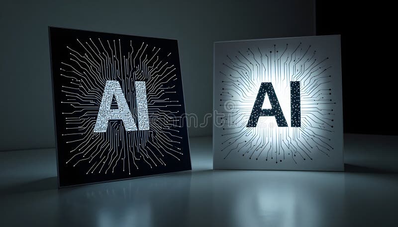 Ai on Illuminated Board stock illustration. Illustration of futuristic ...