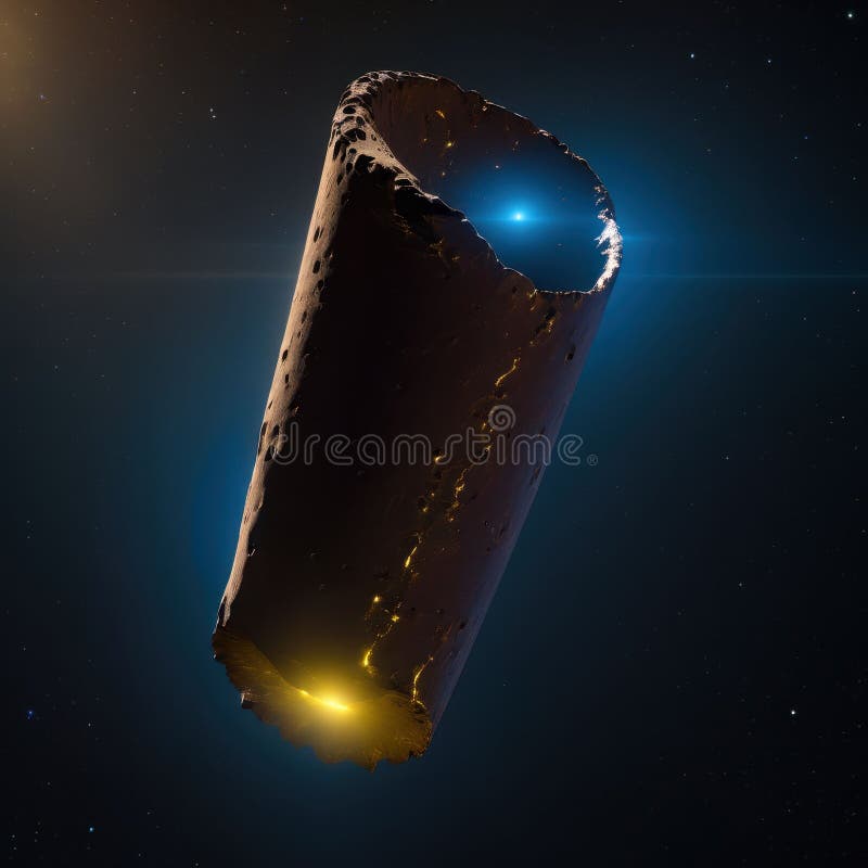 AI Illustartion of a Yellow-blue Alien Monolith Standing on a Planet or ...