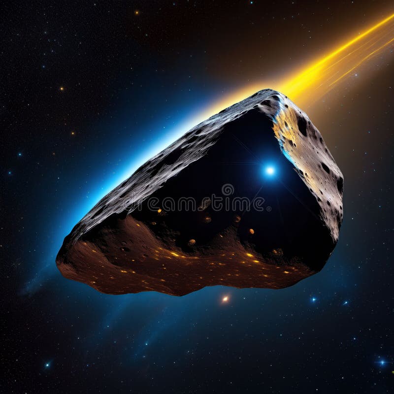 AI Illustartion of a Yellow-blue Alien Monolith Standing on a Planet or ...