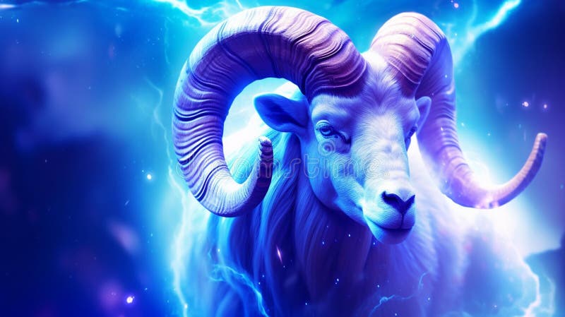AI Illustration of an Astrological Ram in a Celestial Setting. Stock ...