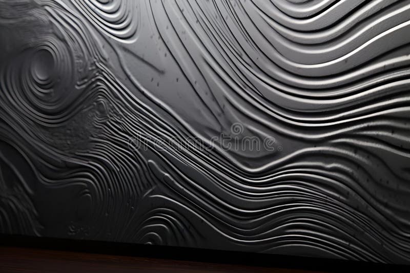 AI Illustration of a Black Damascus Panel that Reflects Ambient Light ...