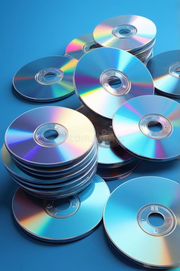 AI Illustration of CDs with Blue Background Stock Illustration ...