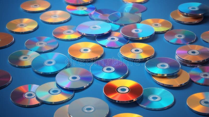 AI Illustration of CDs with Blue Background Stock Illustration ...