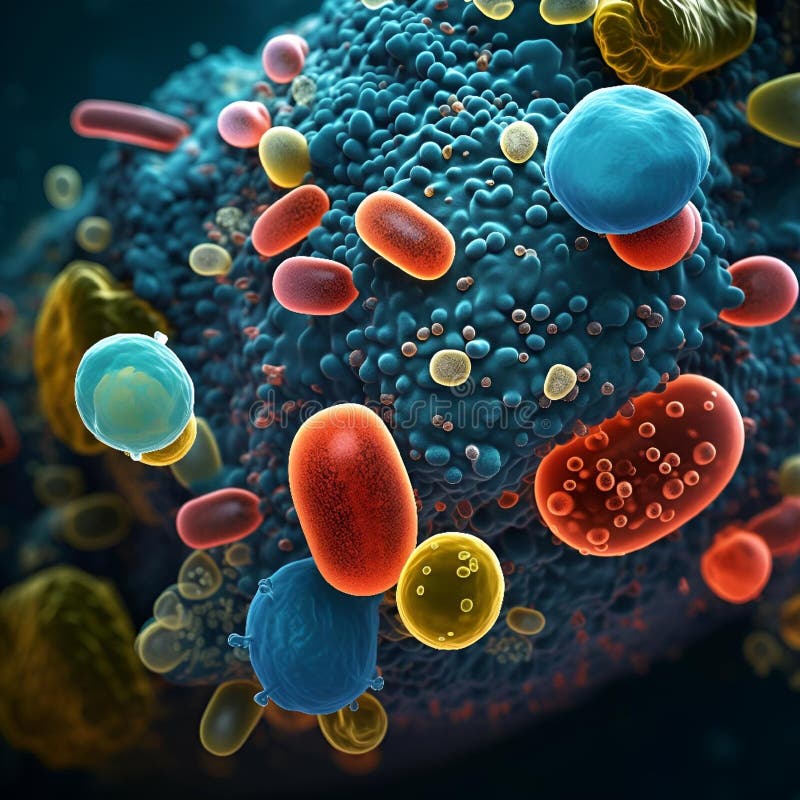 AI Illustration of a Colored Egg Cell Containing a Variety of Different ...