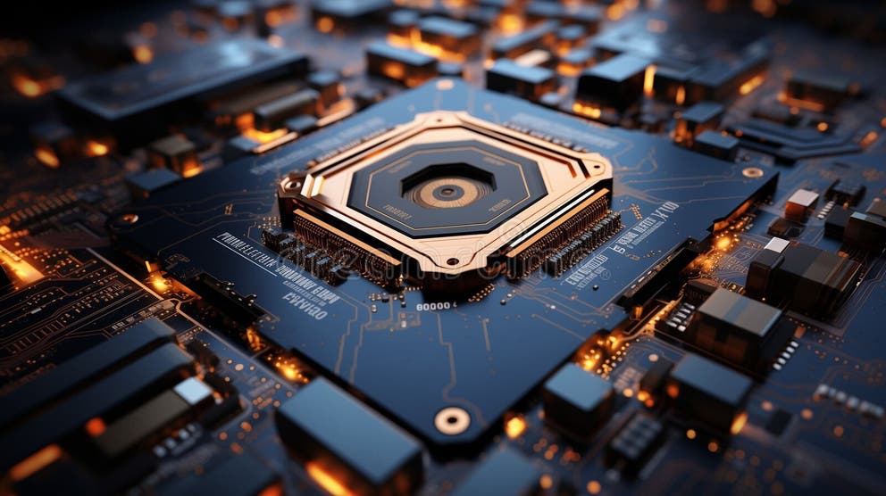 An AI Illustration of a Cpu Processor Chip is Surrounded by Many Other ...