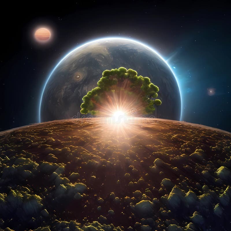 AI Illustration of a Futuristic Planet from the Future Stock ...
