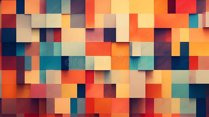 AI Illustration of Geometric Pattern Made of a Collage of Rectangular ...