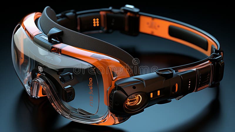 An AI Illustration of the Goggles Have Orange Straps on Them that are ...