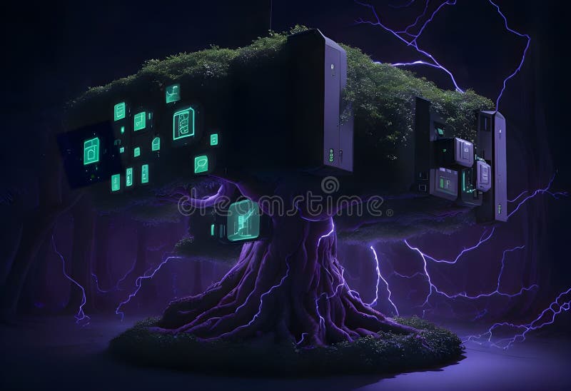 An AI Illustration of the Large Tree Has Multiple Devices on it S ...