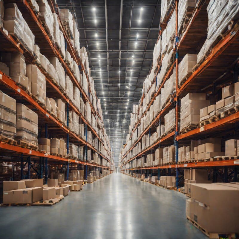 AI Illustration of a Large Warehouse or Distribution Center with ...
