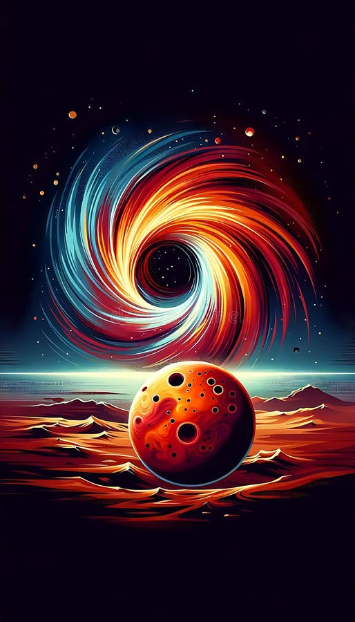 AI Illustration of Mars Facing Wormhole Stock Illustration ...