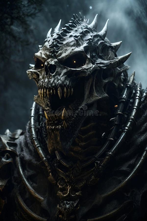 An AI Illustration of a Dark, Scary, Evil Creature Standing in a Forest ...