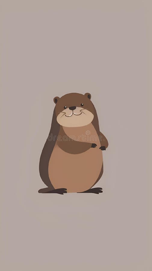AI Illustration of an Otter Standing on Hind Legs with Folded Paws ...