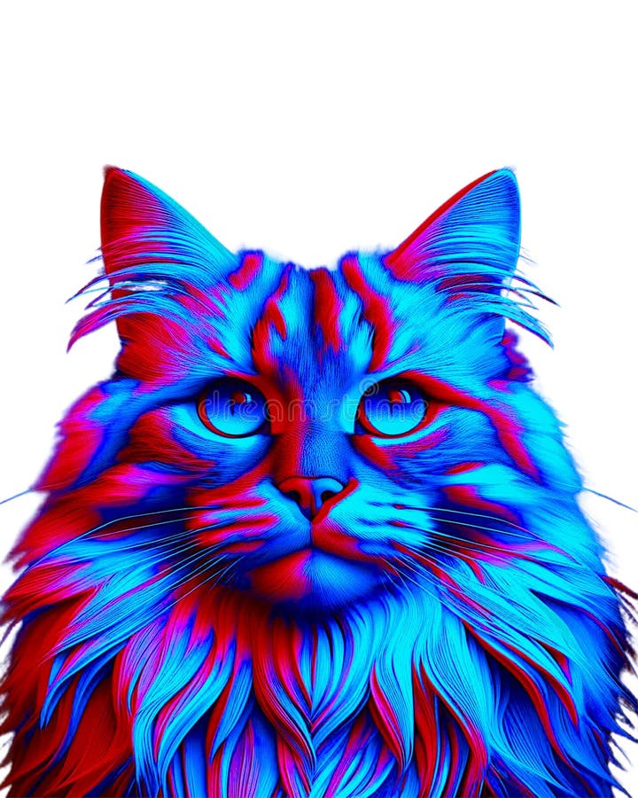 AI Illustration of an Oversaturated Chroma Cat Stock Illustration ...