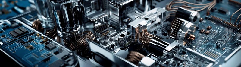 An AI Illustration of Several Electronic Components Including Wires ...