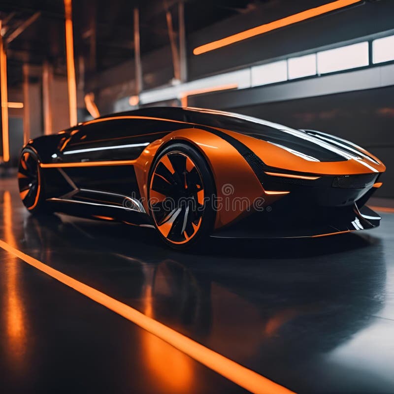 AI Illustration of a Sleek, Modern Car. Stock Illustration ...